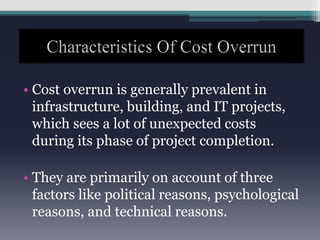 Presentation on Cost Overrun ( Project Management) | PPTX