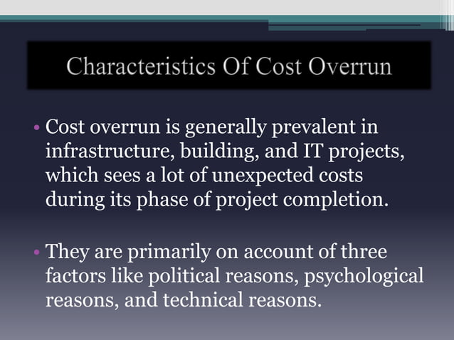 Presentation on Cost Overrun ( Project Management) | PPTX