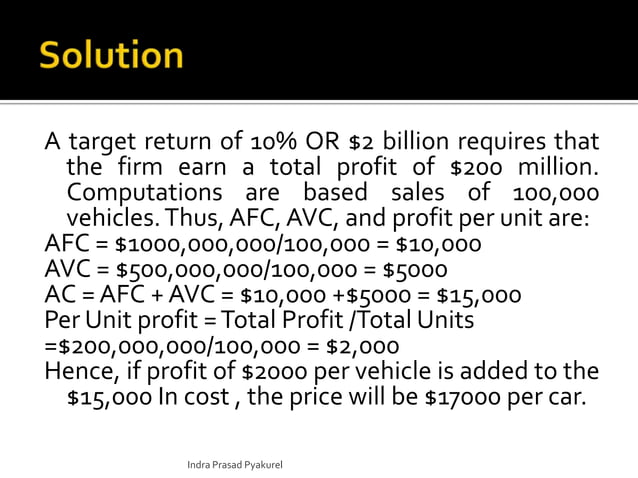 Cost plus and Incremental pricing method | PPTX | Automotive Industry | Industries