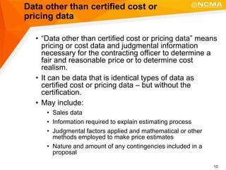 Cost and Price Analysis: Requirements and Techniques | PPTX