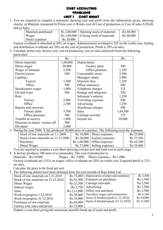 Cost Sheet , Tender and quotation | PDF