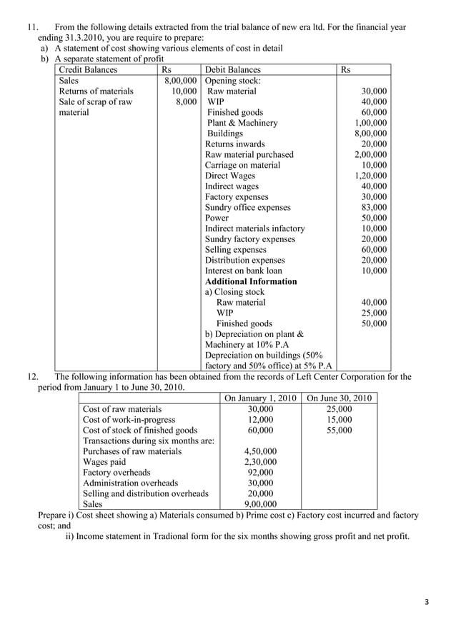 Cost Sheet , Tender and quotation | PDF | Business Accounting & Finance ...