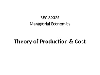 cost_production micro economics chapter theory of production | PPT