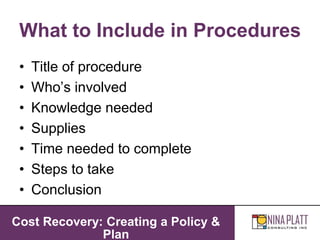 Cost recovery policy and plan | PPT