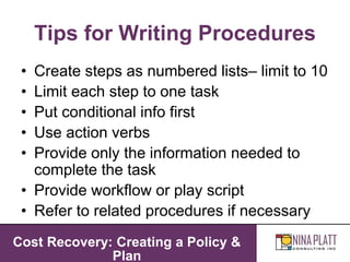 Cost recovery policy and plan | PPT