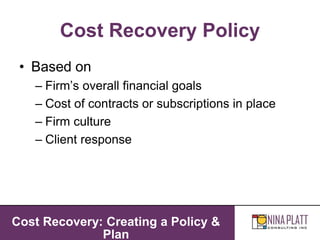 Cost recovery policy and plan | PPT