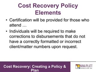 Cost recovery policy and plan | PPT