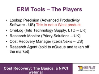 Cost Recovery : The Basics | PPTX