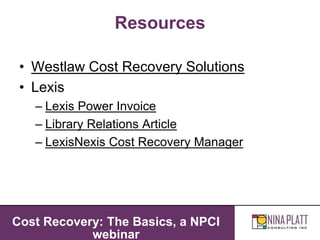 Cost Recovery : The Basics | PPTX