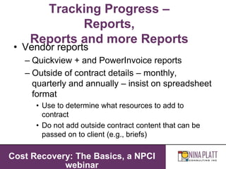 Cost Recovery : The Basics | PPTX