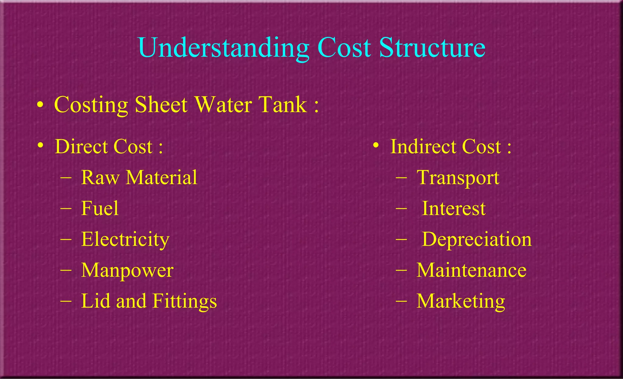 Cost Reduction Water Storage Tank | PPT