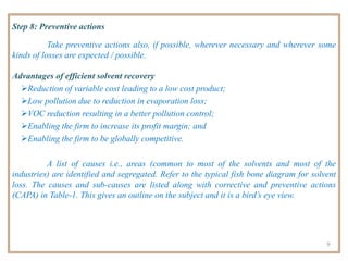 Cost reduction by minimizing solvent losses in api manufacturing | PPTX