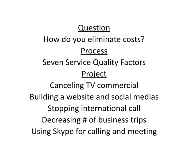 Cost reduction process and projects | PPTX