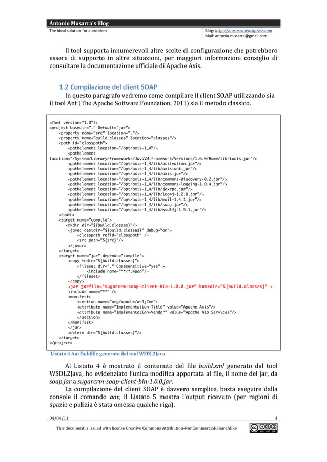 Costruire un client Java per SugarCRM | PDF