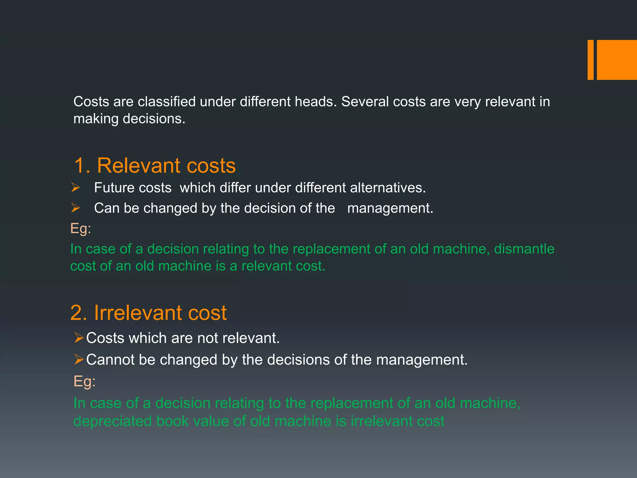 Costs decisionmaking | PPTX