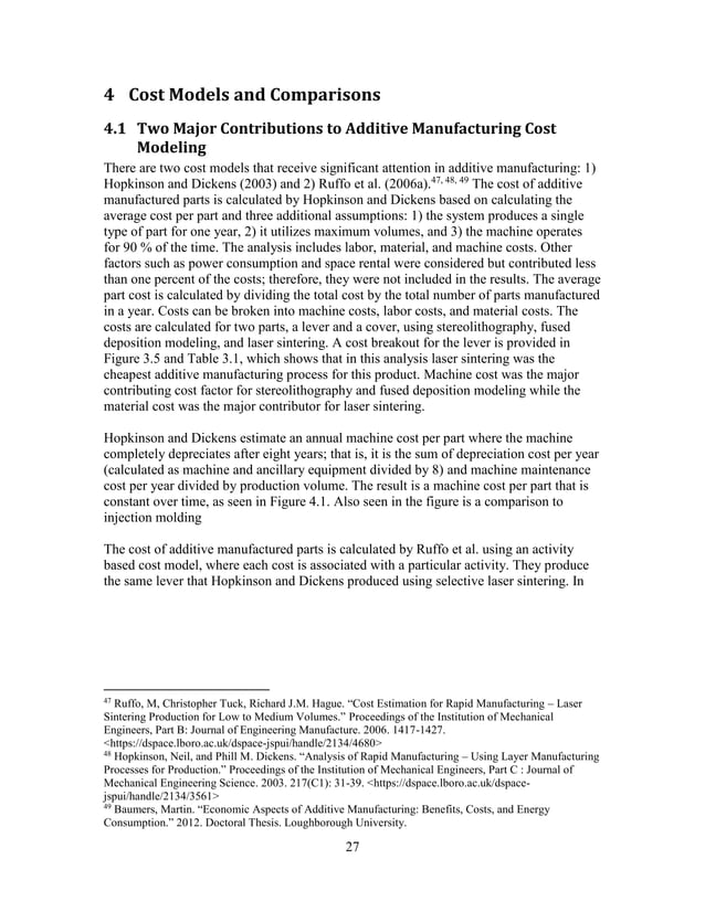 Costs & Cost Effectiveness of Additive Manufacturing | PDF ...