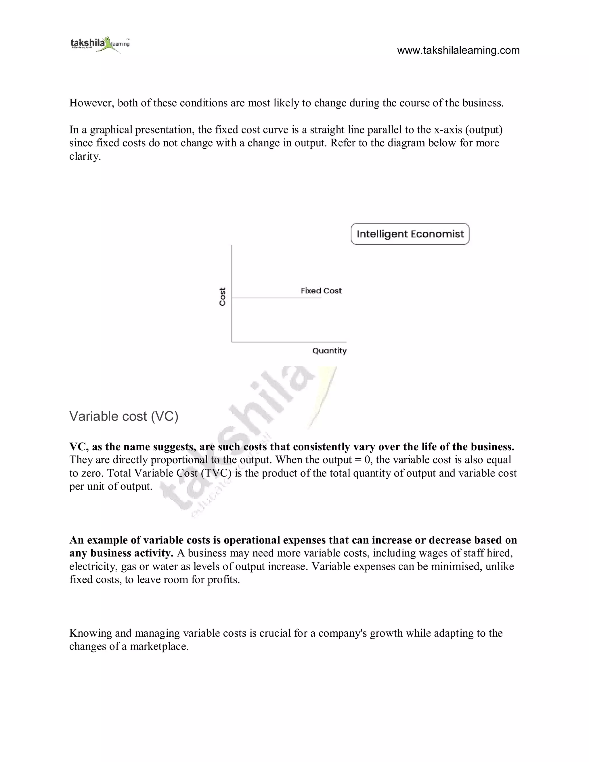 Costs And Its Types Fixed Variable Marginal And Total Pdf Business Accounting And Finance