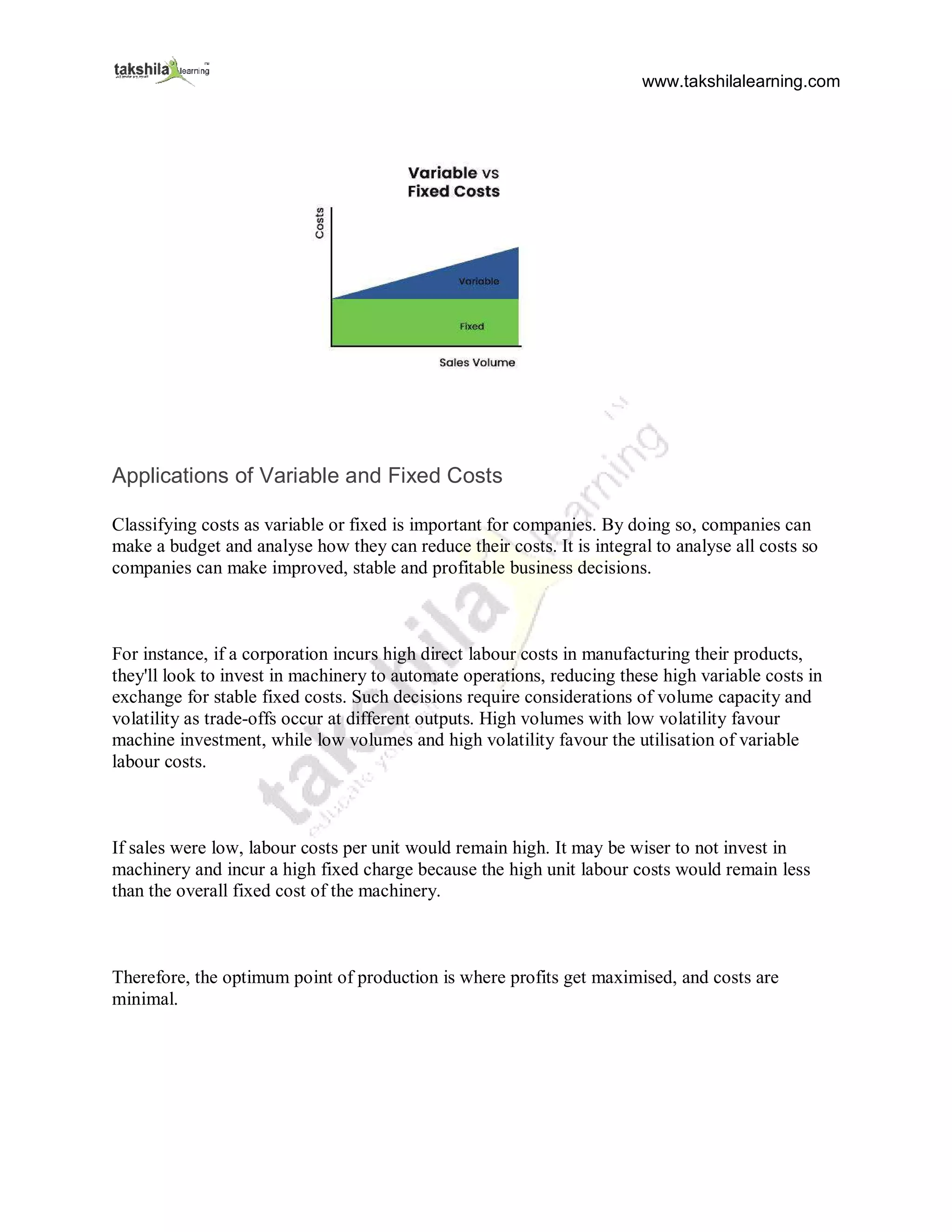 Costs and its types - Fixed, Variable, Marginal and Total | PDF