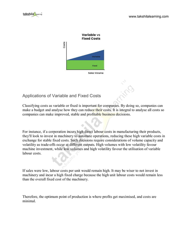 Costs And Its Types Fixed Variable Marginal And Total Pdf Business Accounting And Finance