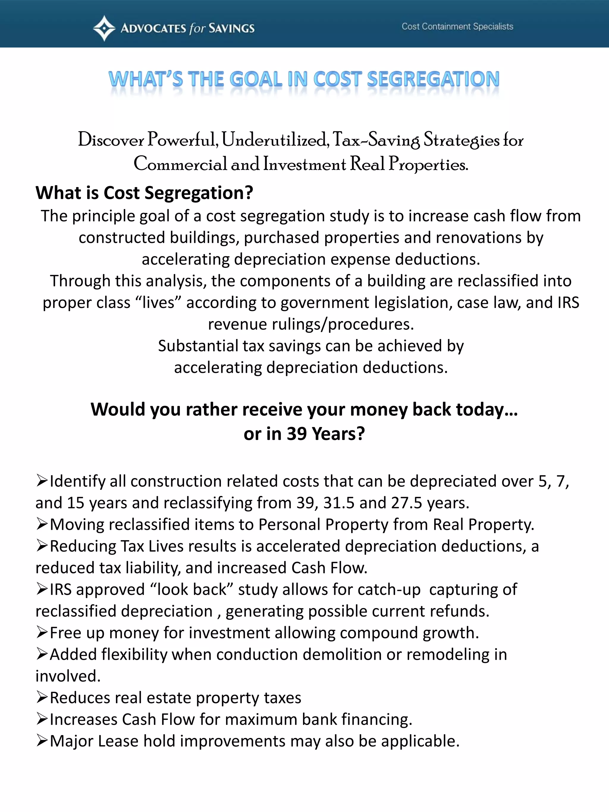 What is Cost Segregation? | PDF