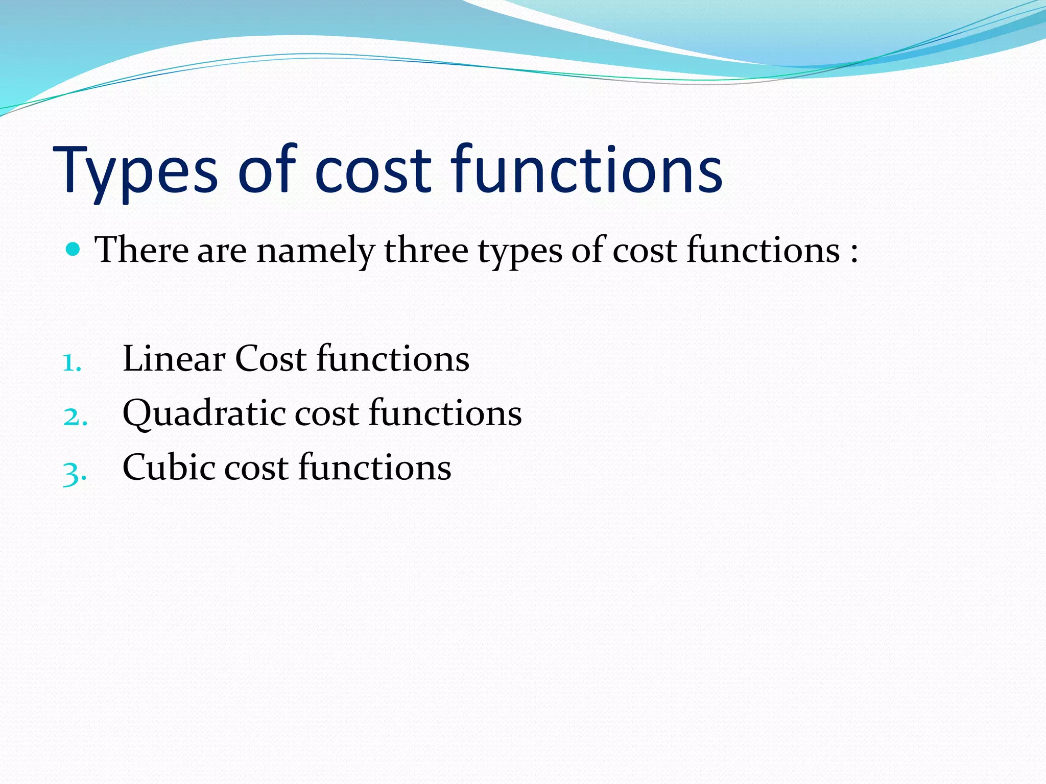 Costs functions | PPTX