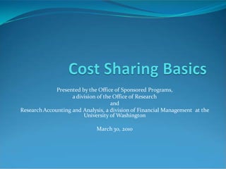 Cost Sharing Basics | PPT