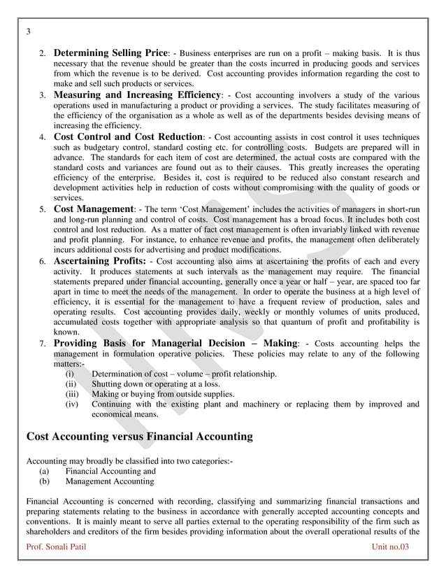 Cost Sheet Cost Sheet