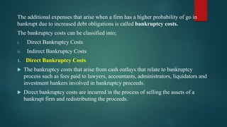 COSTS OF BANKRUPTCY IN FINANCE IS VERY IMPORTANT | PPTX