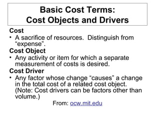 Cost terms & purposes | PPT