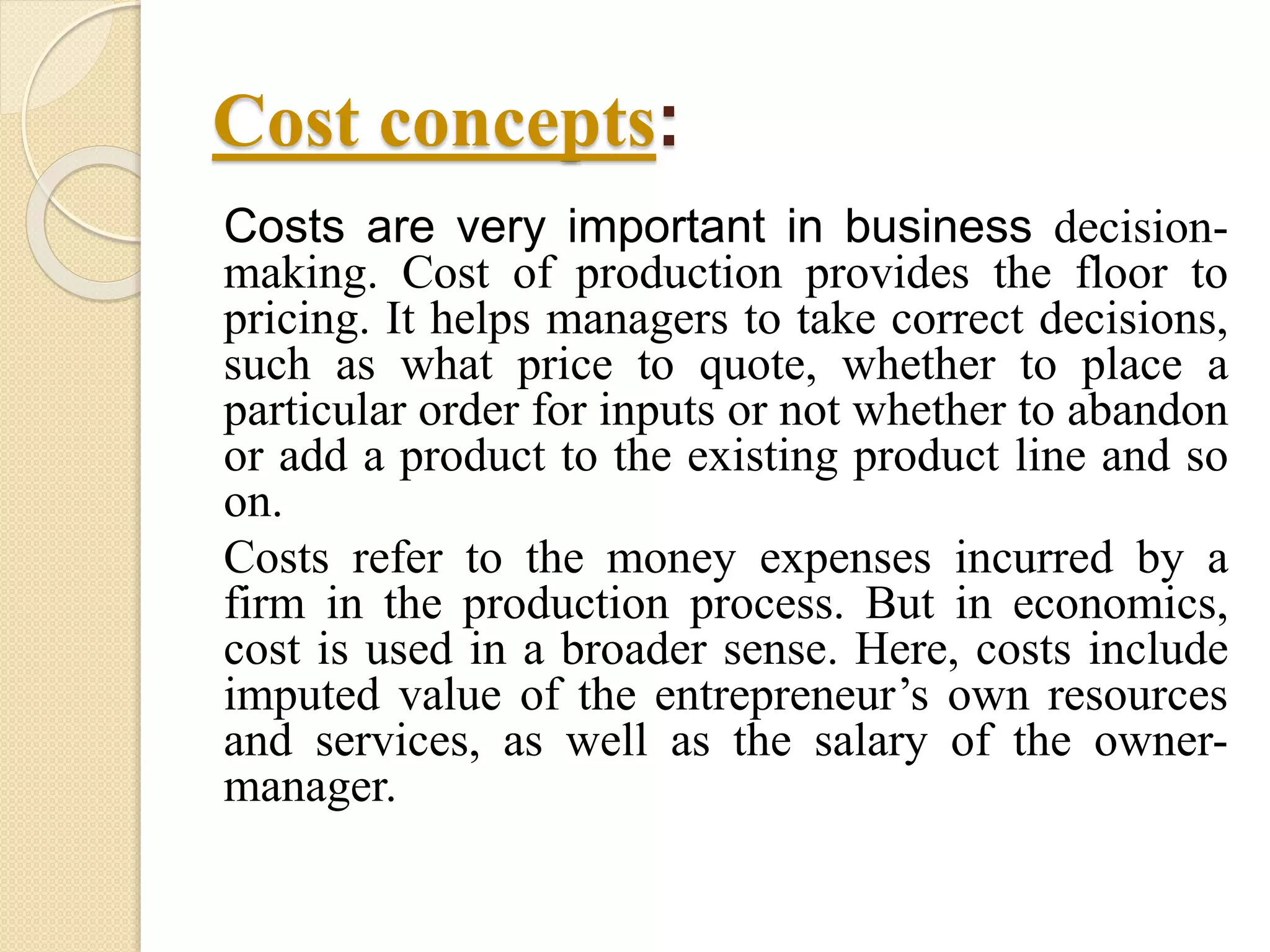 Cost theory | PPTX | Business Accounting & Finance | Business