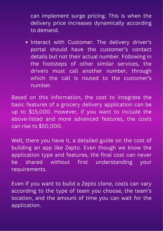 How much does it cost to build an app like Zepto? | PDF