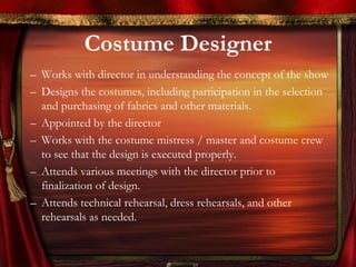 Costume and makeup designers | PPT