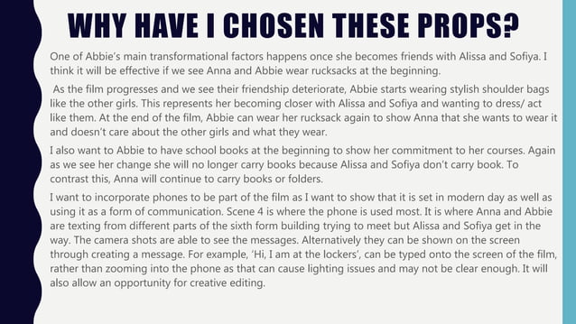 Costume and props report | PPT