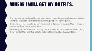 Costume and props report | PPTX