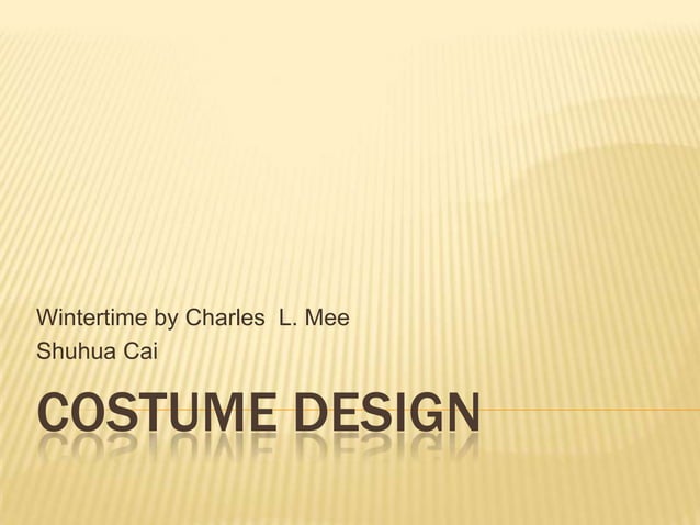 Costume design | PPTX