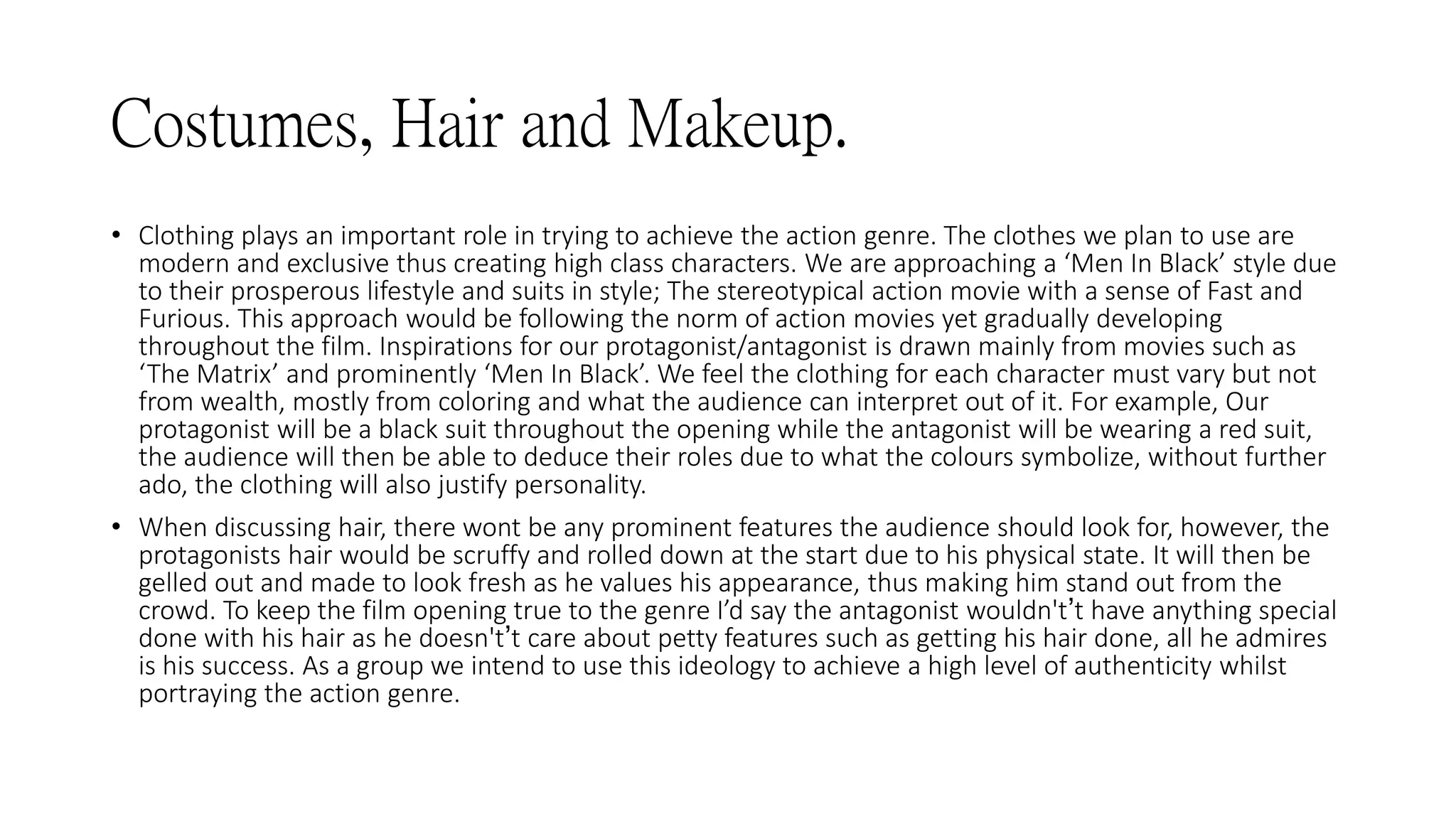 Costume, hair, and makeup | PPTX