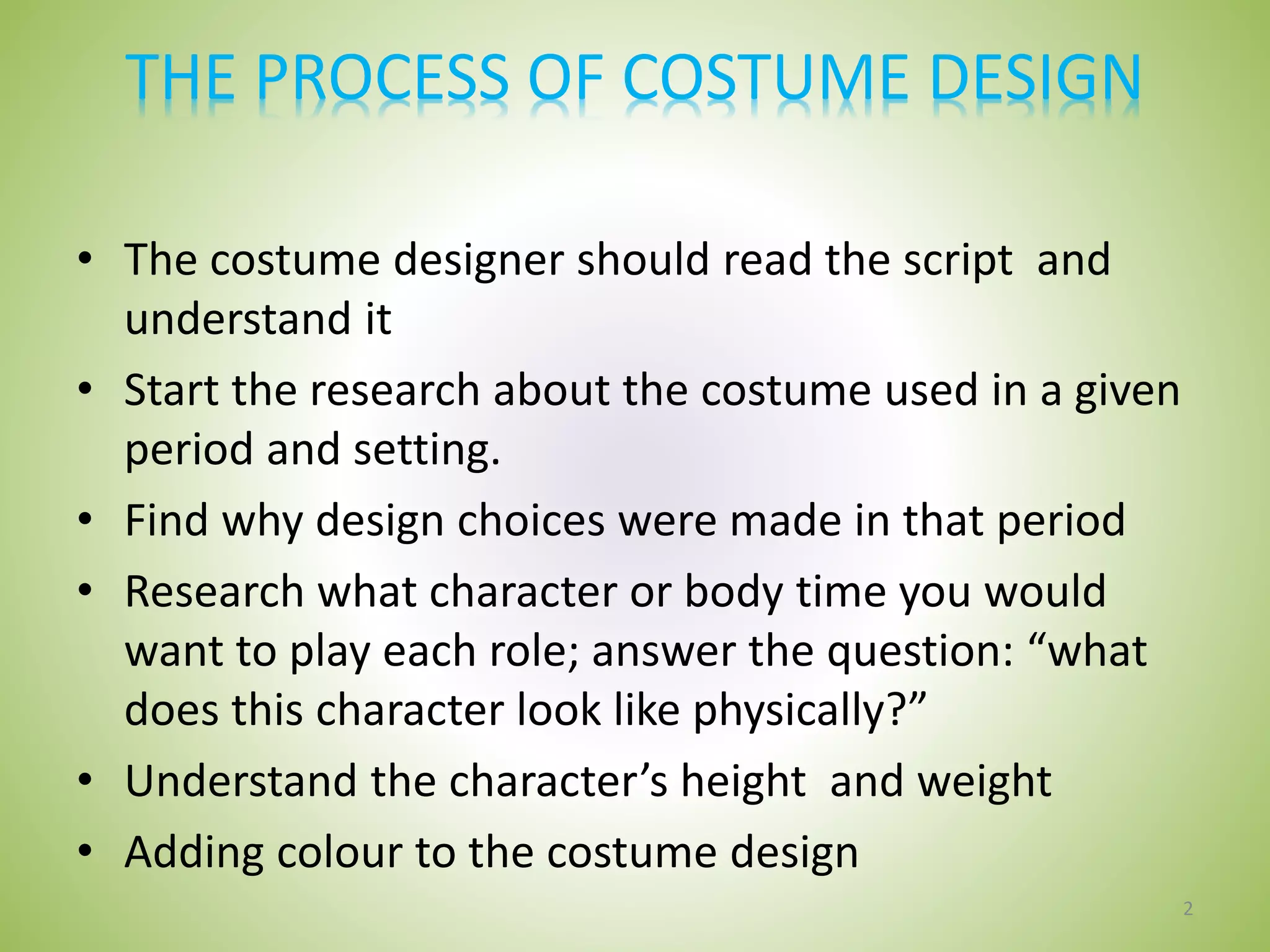 Costume presentation | PPTX