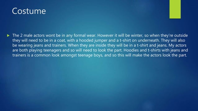 Costume, props and actors | PPTX