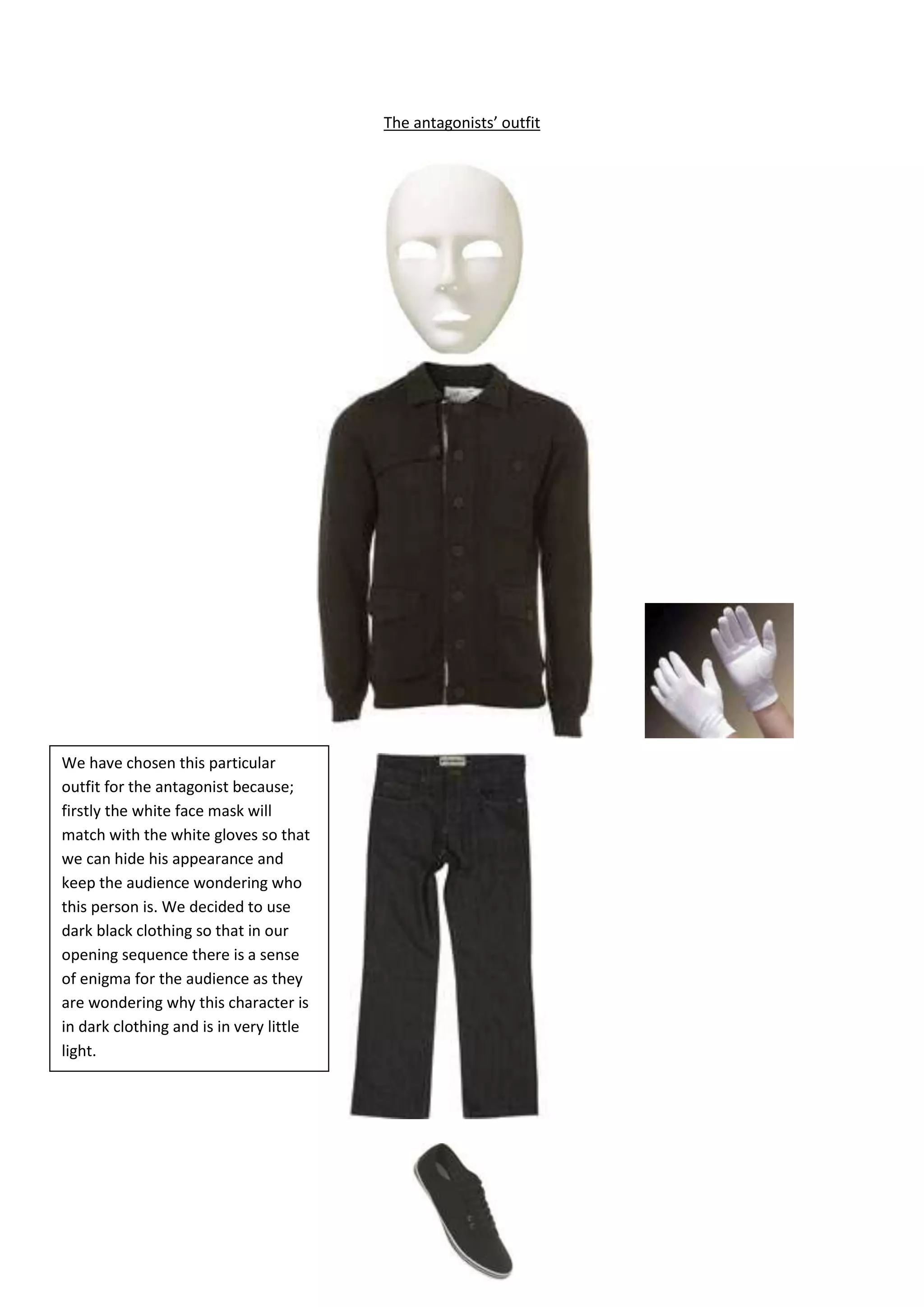 Costumes for antagonist | DOCX