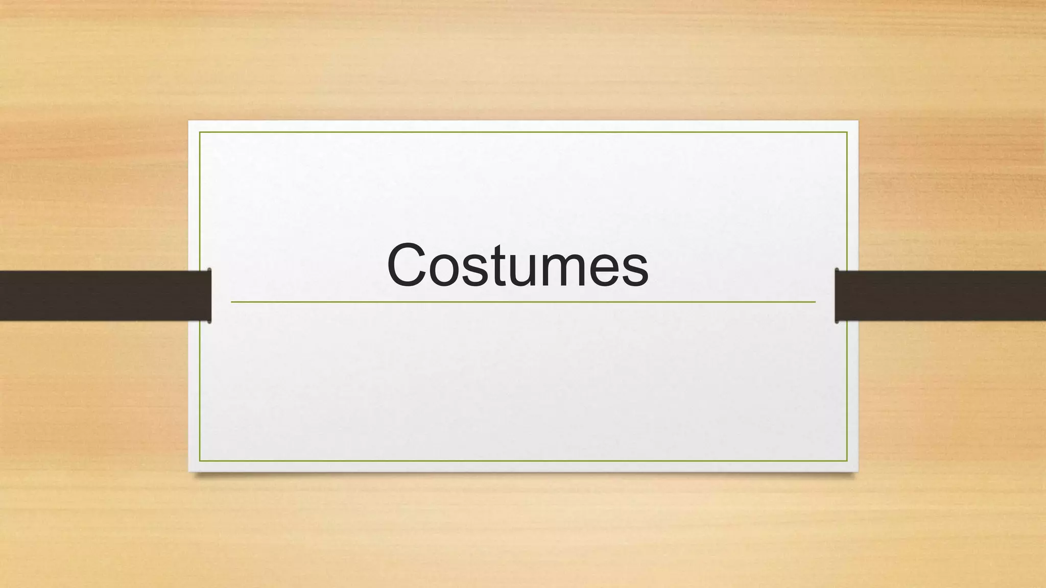 Costumes | PPTX
