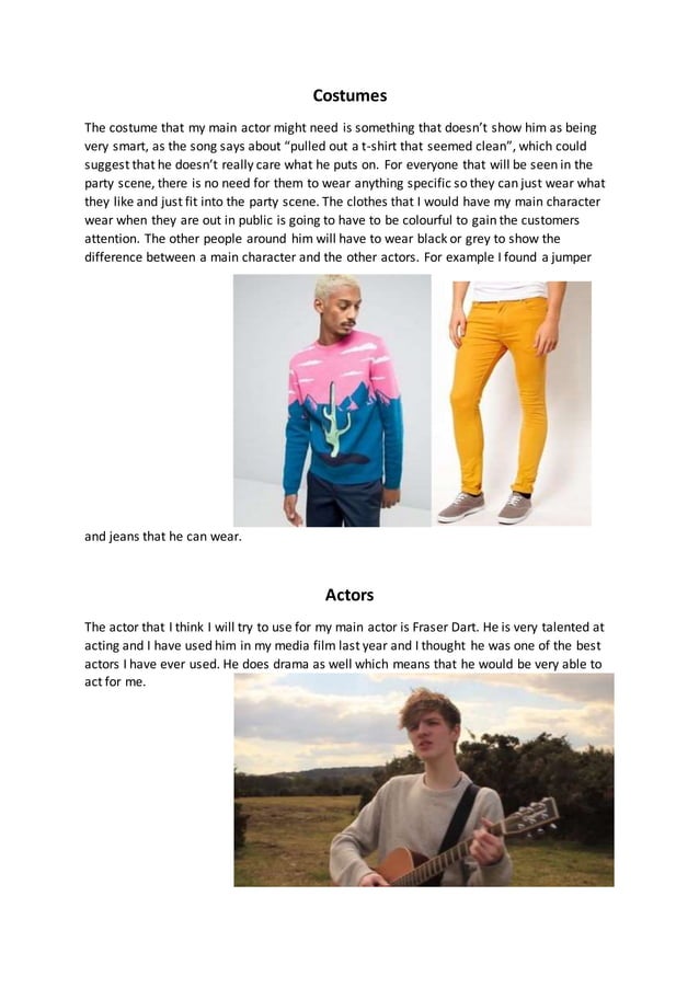 Costumes actors-props | DOCX