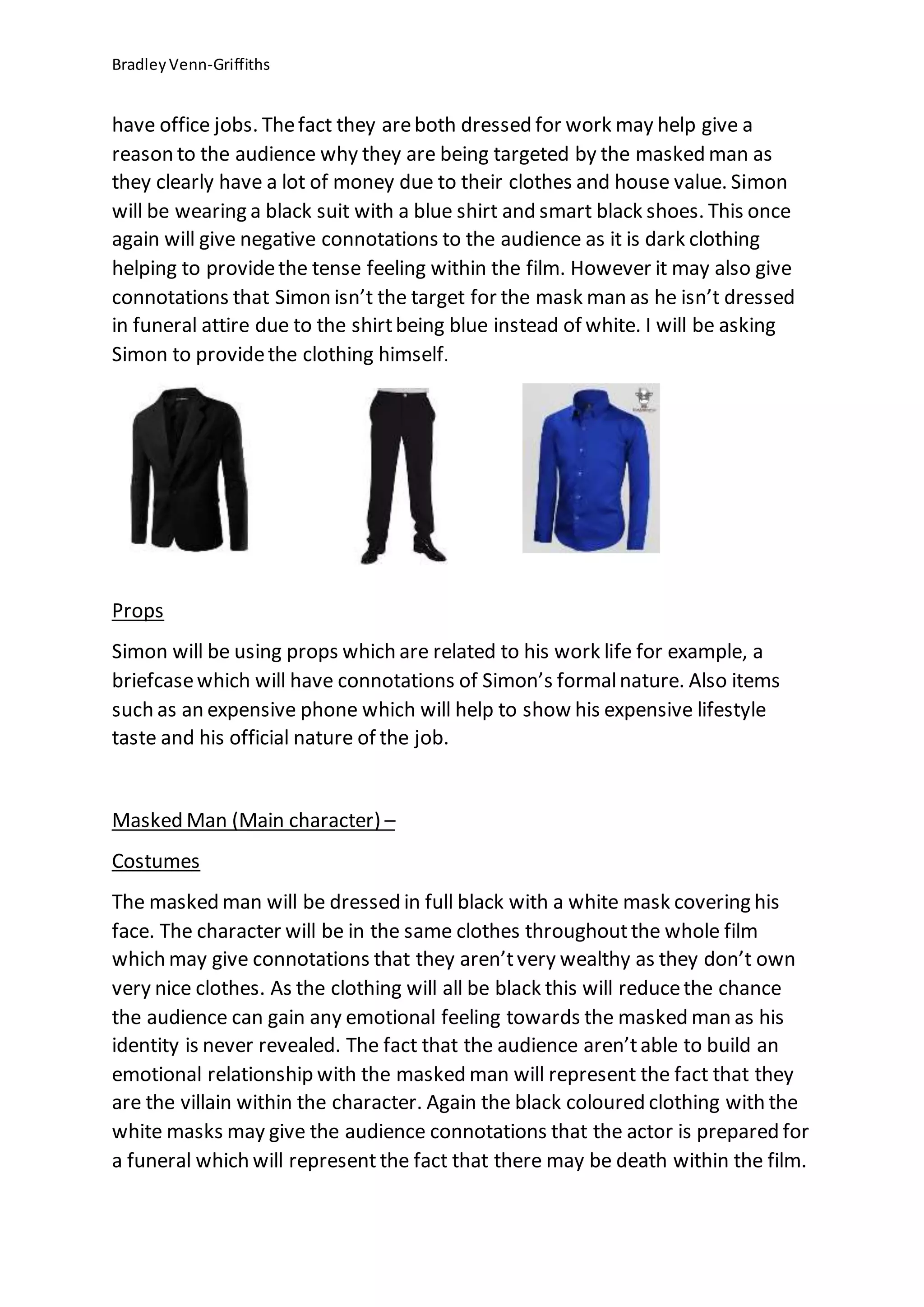 Costumes and props | DOCX