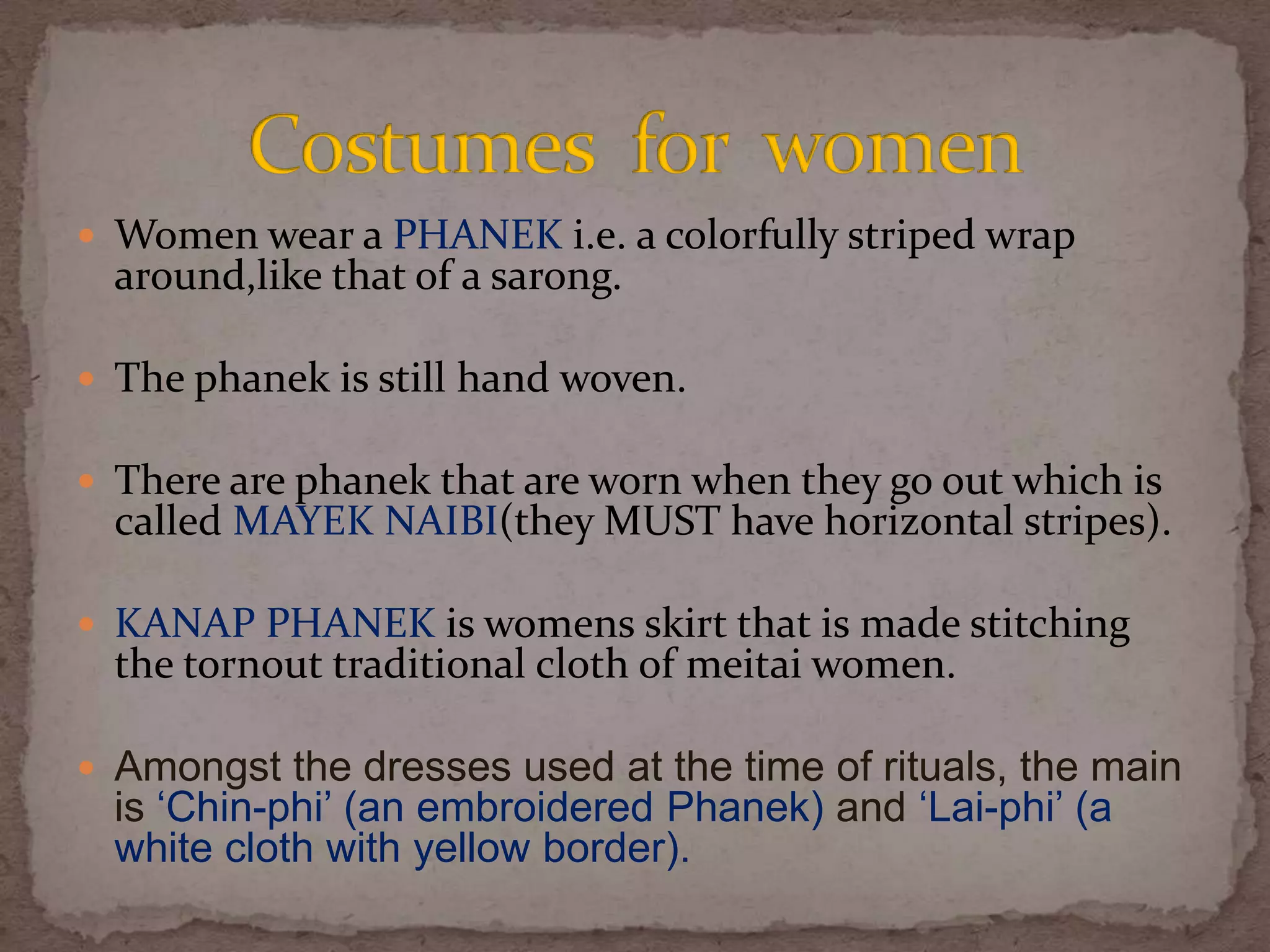 Costumes of manipur ppt | PPTX