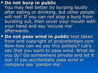 Costums and behavior UK people | PPT