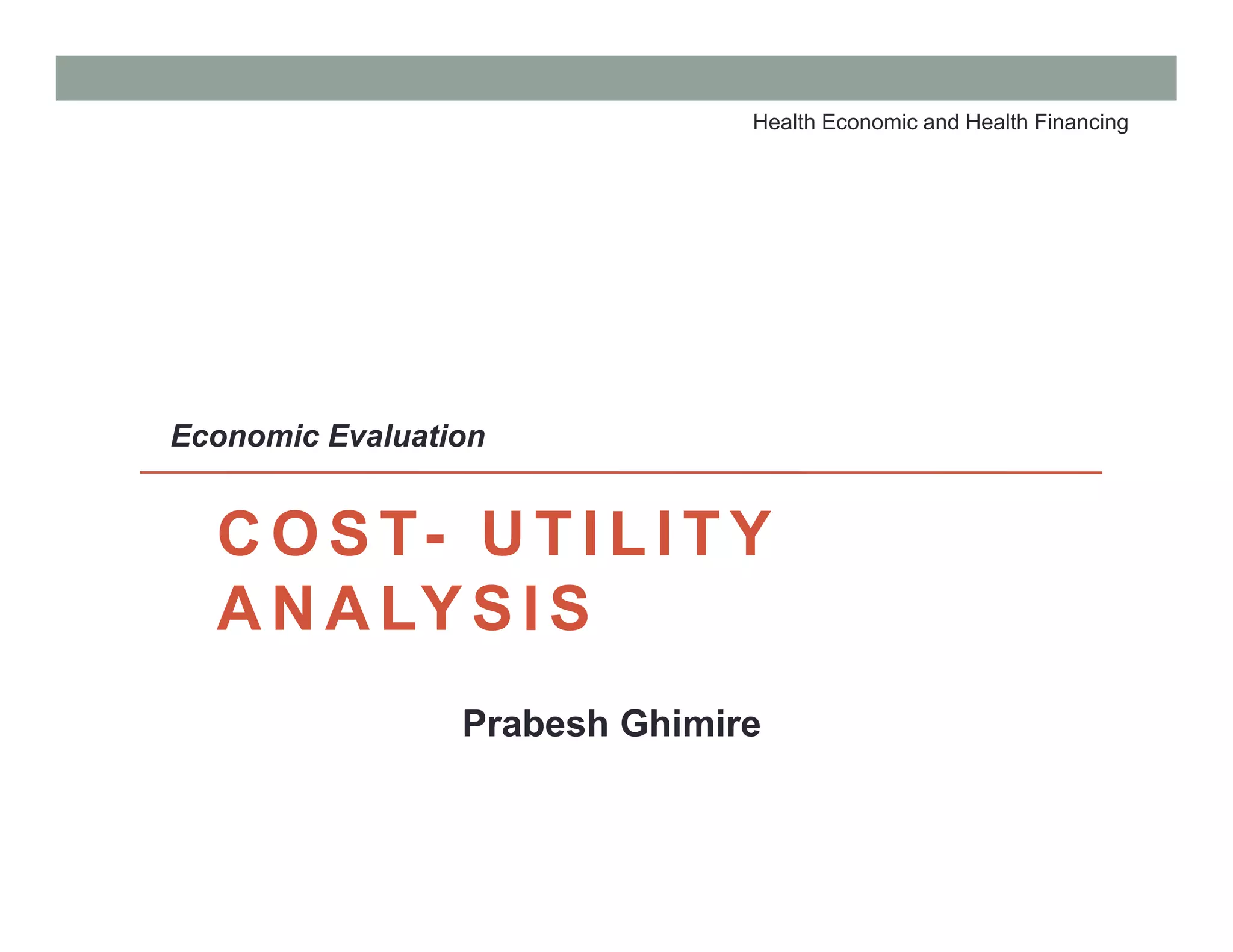 Cost Utility Analysis | PDF