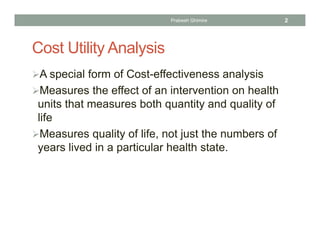 Cost Utility Analysis | PDF