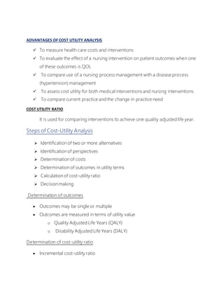 Cost utility analysis | DOCX