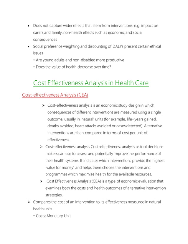 Cost utility analysis | DOCX | Healthcare Industry | Industries