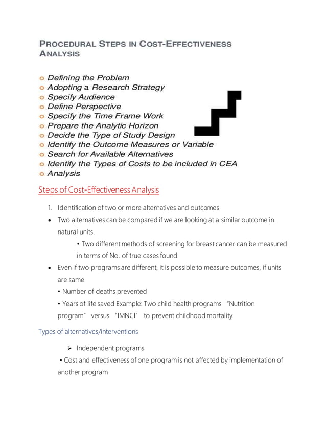 Cost utility analysis | DOCX | Healthcare Industry | Industries