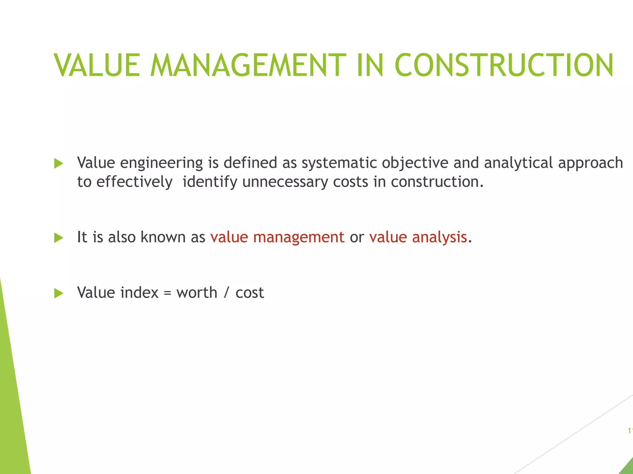 Cost & value management | PPTX